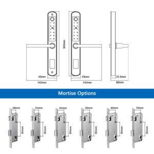 OXFORD DIGITAL ENTRANCE LOCK BLACK – LHL-S210-B – LIONHEAD LOCKS