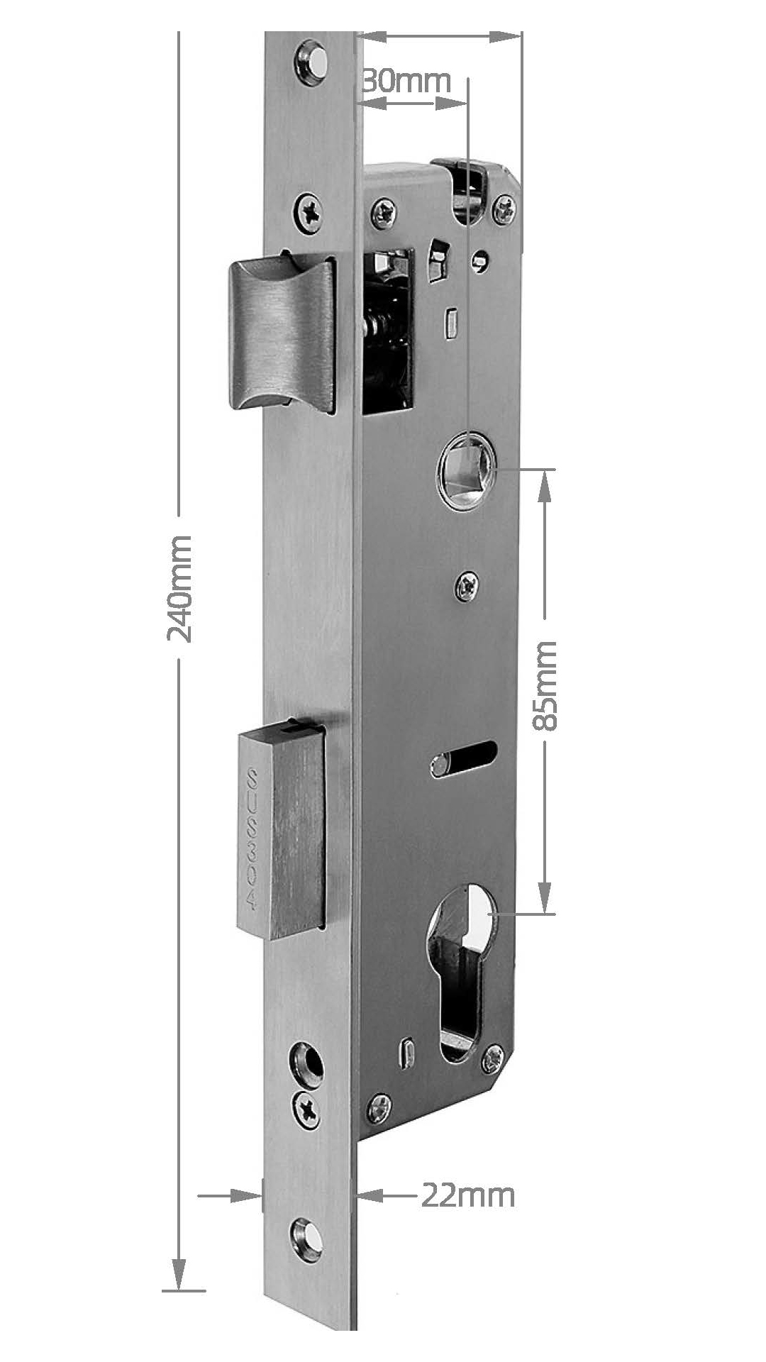 SW MORTICE 30MM BACKSET – LHL-SW-MORTICE-30 – LIONHEAD LOCKS